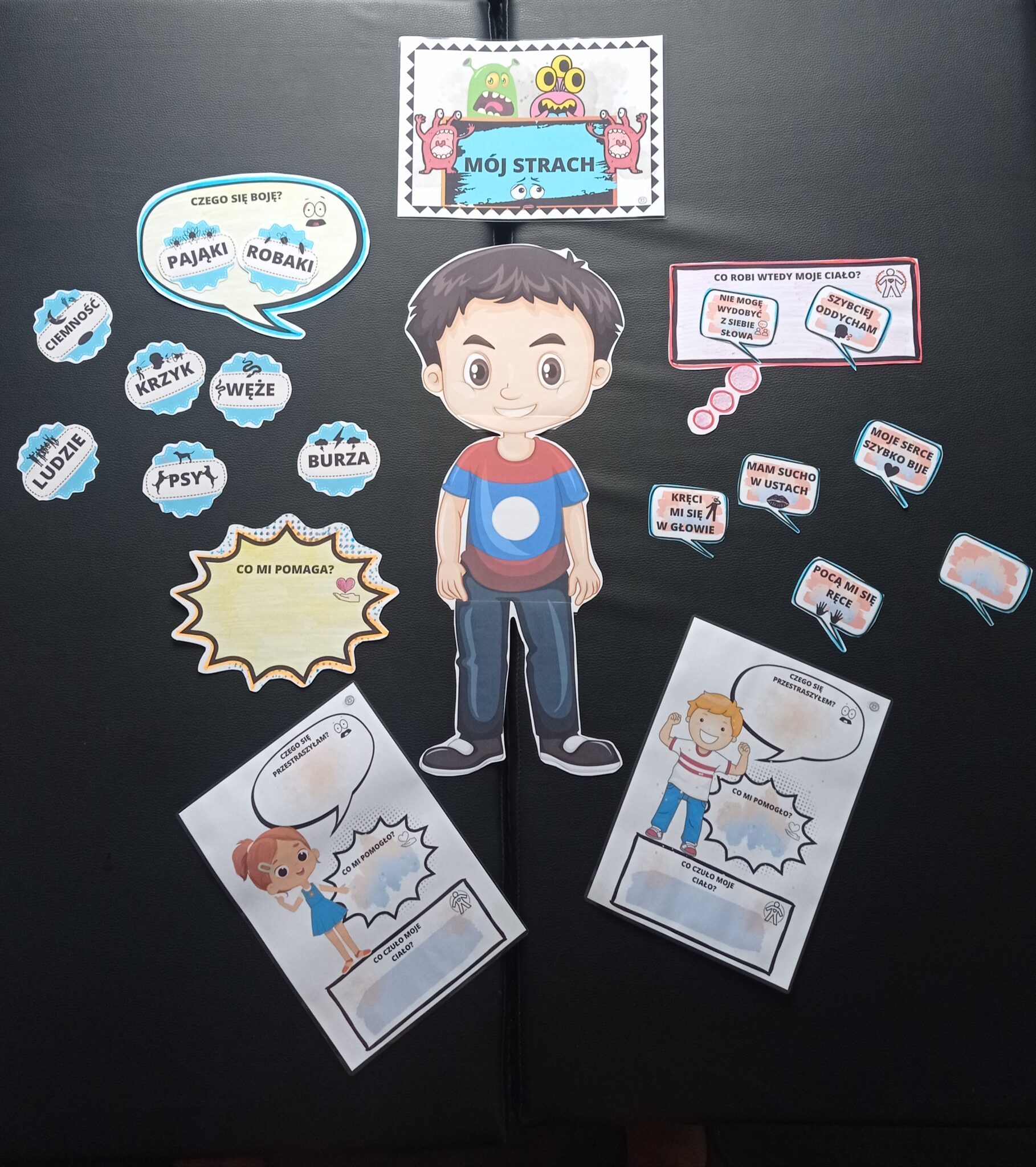 Emocje "Mój strach" - termometr strachu, potwory strachu, reakcje ...