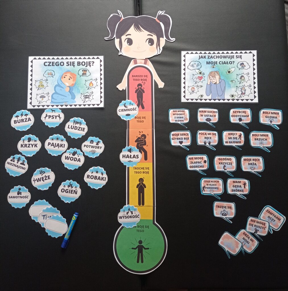 Emocje "Mój strach" - termometr strachu, potwory strachu, reakcje ...